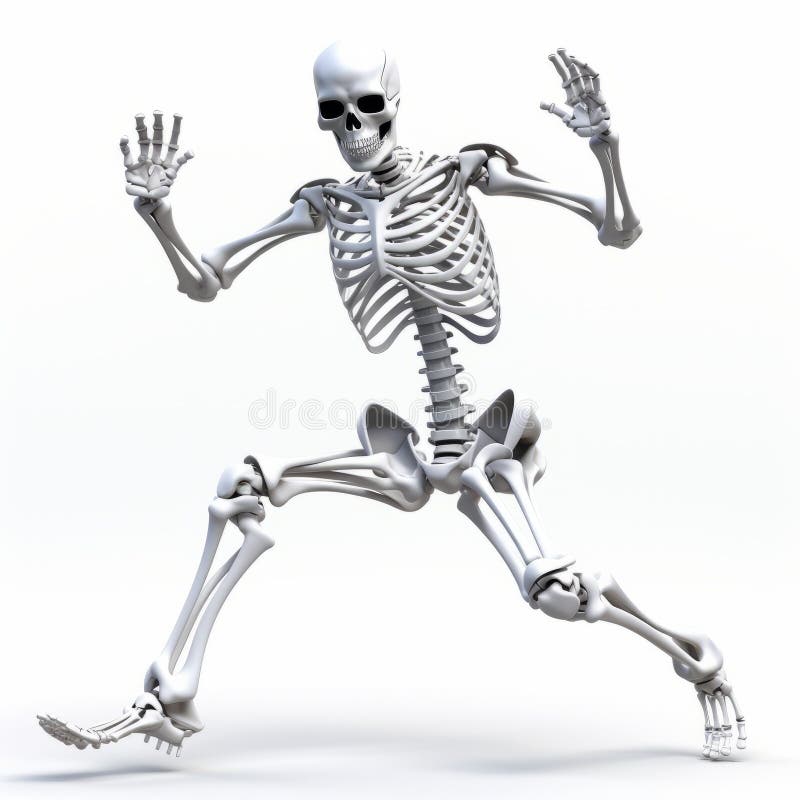 Clever and Surreal 3d Skeleton Running Image Stock Illustration ...