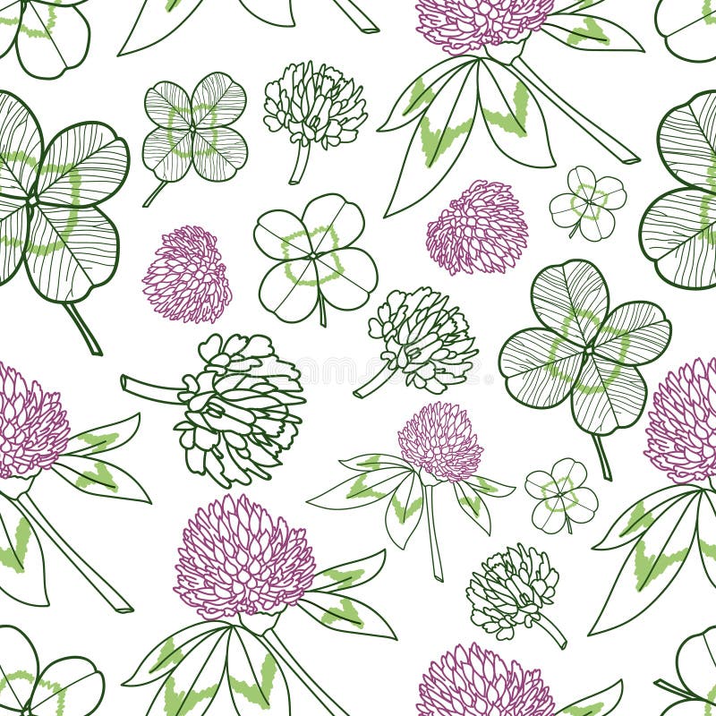 Clever Trefoil Vector Seamless Pattern Stock Vector - Illustration of ...