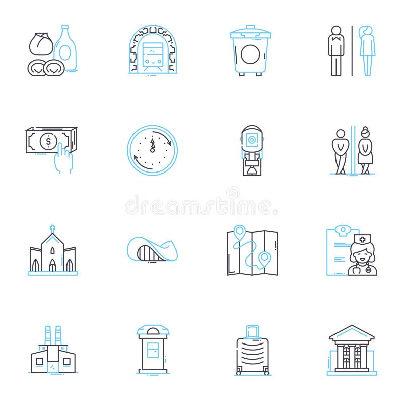 Clever Urbanism Linear Icons Set. Innovation, Sustainability ...