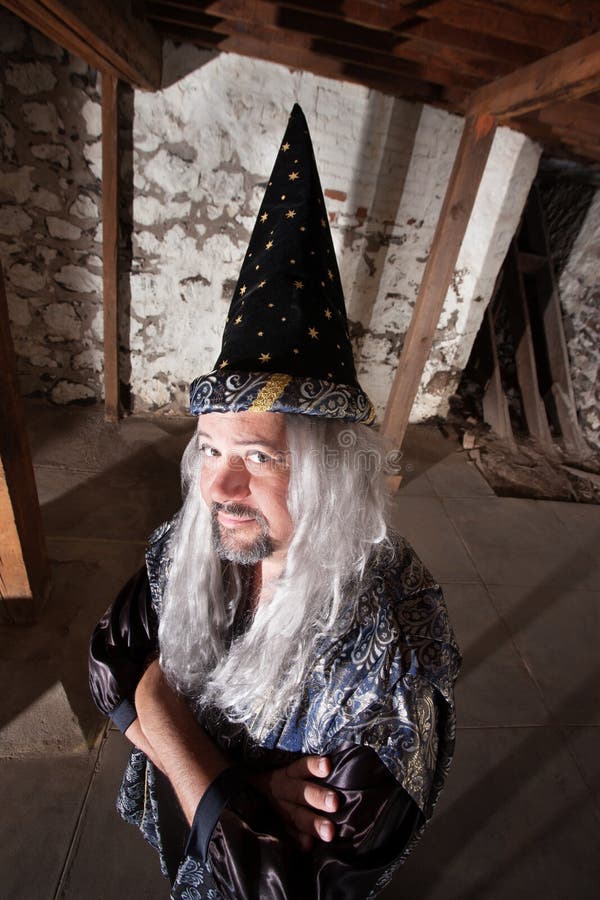 Clever Wizard stock image. Image of arms, middle, magician - 28555825