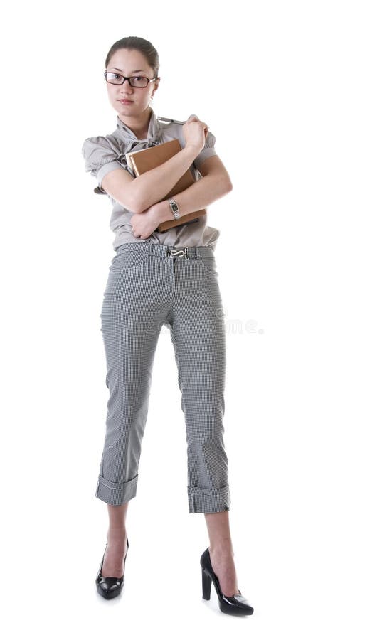 Clever woman stock image. Image of glasses, gray, preparation - 18081631