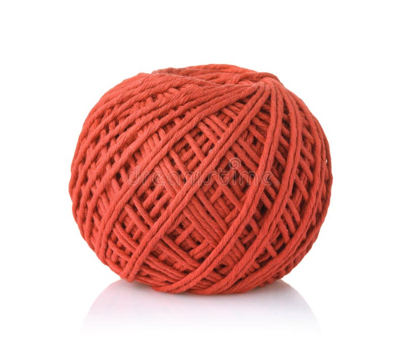 Clew of red cotton thread stock photo. Image of crochet - 175458646