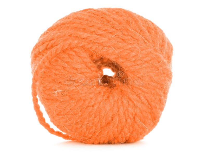Orange Braided Skein, Crochet Thread Ball Isolated on White Background ...