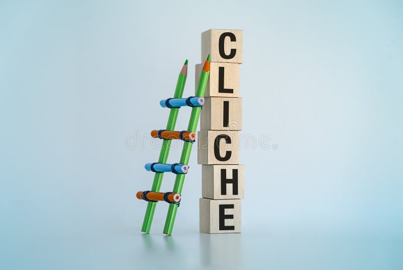 CLICHE Word Made with Building Blocks on White. Stock Image - Image of ...