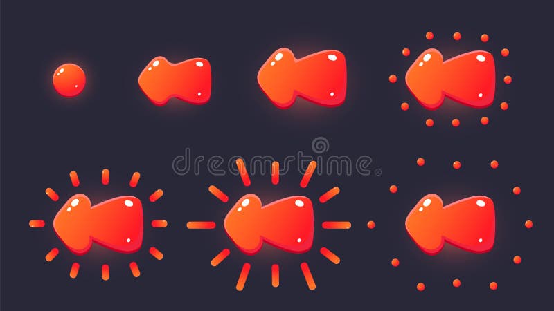 Click Animation. Cartoon Cursor Click Frame Sequence, Pointer ...