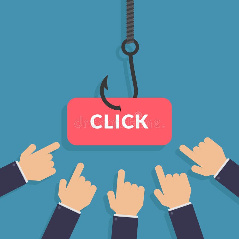 Click Bait Cartoon Speech Bubble. Stock Vector - Illustration of cute ...