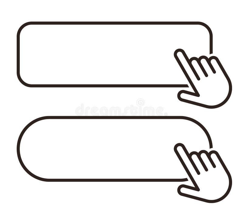 Click Blank Button with Arrow Pointer Clicking Stock Vector ...