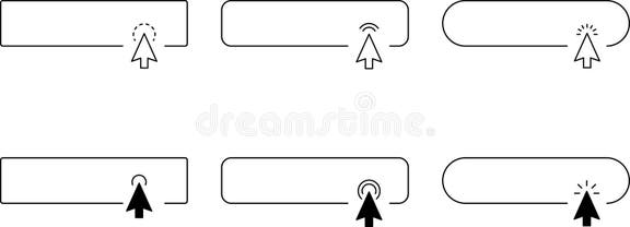 Click Blank Button with Pointer Clicking. Mouse Pointer Pictogram ...