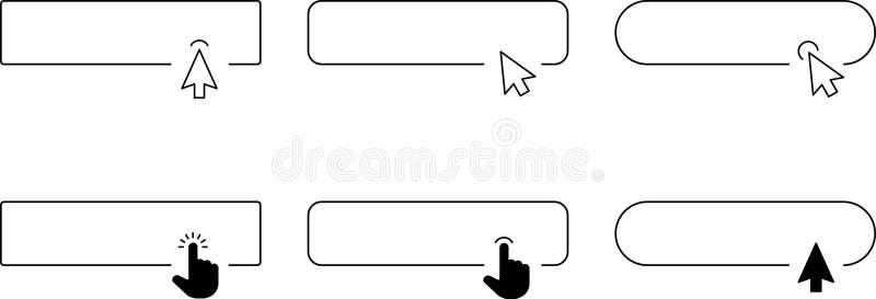 Click Blank Button with Pointer Clicking. Mouse Pointer Pictogram. Action Button. Cursor Icon ...