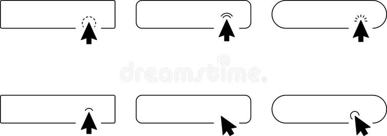 Click Blank Button with Pointer Clicking. Mouse Pointer Pictogram ...