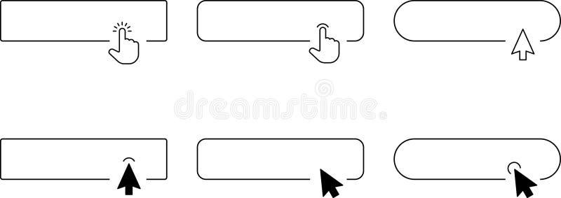 Click Blank Button With Pointer Clicking Mouse Pointer Pictogram Action Button Cursor Icon