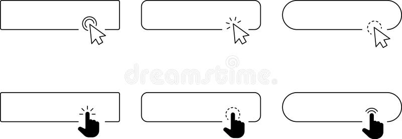 Click Blank Button with Pointer Clicking. Mouse Pointer Pictogram ... Click Blank Button with Pointer Clicking. Mouse Pointer Pictogram ...