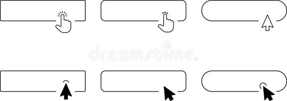Click Blank Button with Pointer Clicking. Mouse Pointer Pictogram ...