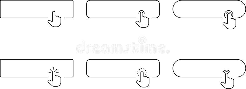 Click Blank Button With Pointer Clicking Mouse Pointer Pictogram