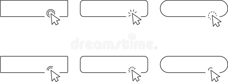 Click Blank Button with Pointer Clicking. Mouse Pointer Pictogram. Action Button. Cursor Icon ...