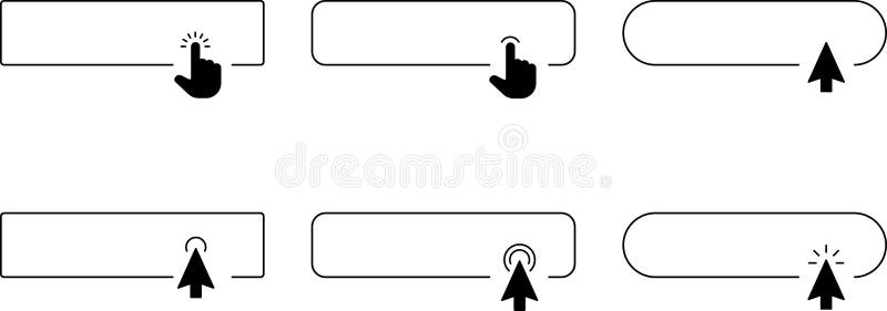Click Blank Button with Pointer Clicking. Mouse Pointer Pictogram. Action Button. Cursor Icon ...