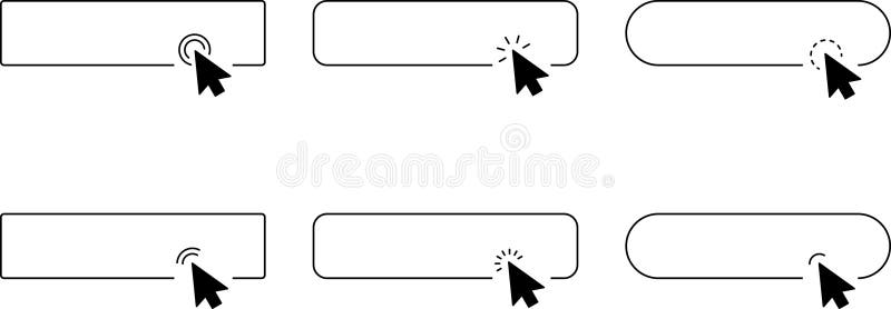 Click Blank Button with Pointer Clicking. Mouse Pointer Pictogram. Action Button. Cursor Icon ...