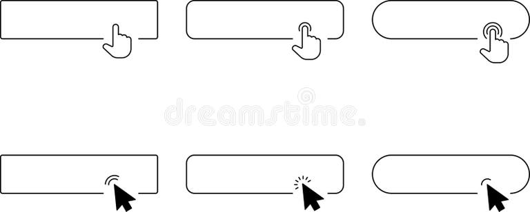 Click Blank Button with Pointer Clicking. Mouse Pointer Pictogram ...