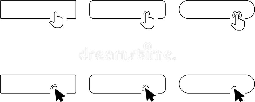 Click Blank Button with Pointer Clicking. Mouse Pointer Pictogram. Action Button. Cursor Icon ...