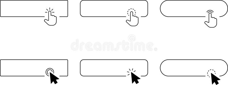 Click Blank Button with Pointer Clicking. Mouse Pointer Pictogram ... Click Blank Button with Pointer Clicking. Mouse Pointer Pictogram ...