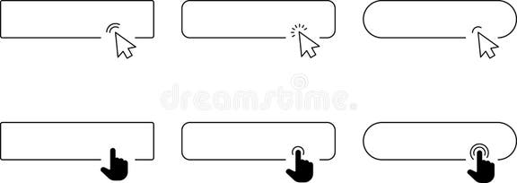 Click Blank Button with Pointer Clicking. Mouse Pointer Pictogram ...