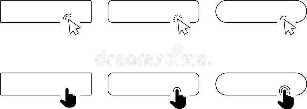 Click Blank Button with Pointer Clicking. Mouse Pointer Pictogram. Action Button. Cursor Icon ...