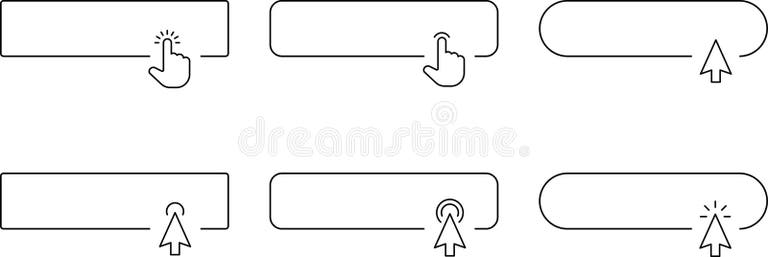 Click Blank Button with Pointer Clicking. Mouse Pointer Pictogram ...