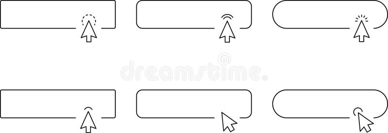 Click Blank Button with Pointer Clicking. Mouse Pointer Pictogram ...