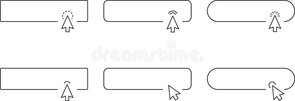 Click Blank Button with Pointer Clicking. Mouse Pointer Pictogram ...