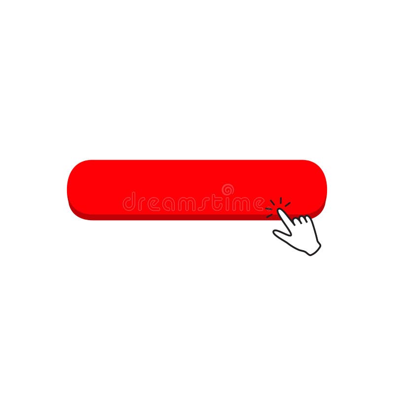 Click Blank Red Button with Arrow Pointer Clicking Stock Vector ...