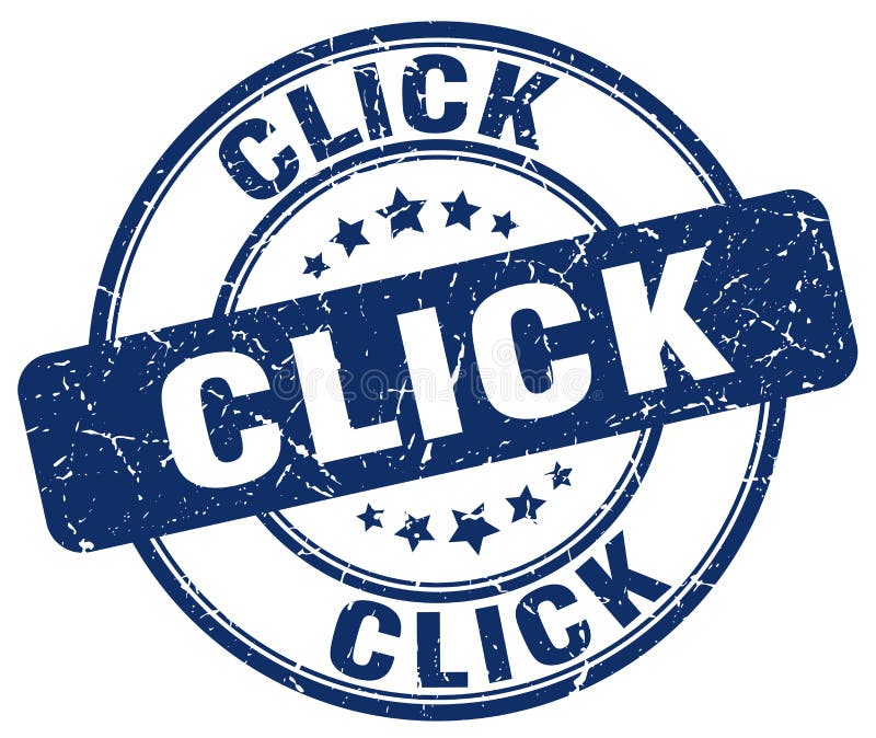 Click blue stamp stock vector. Illustration of insignia - 119342138