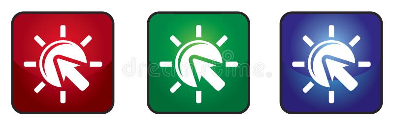 Click red button stock illustration. Illustration of render - 11598410