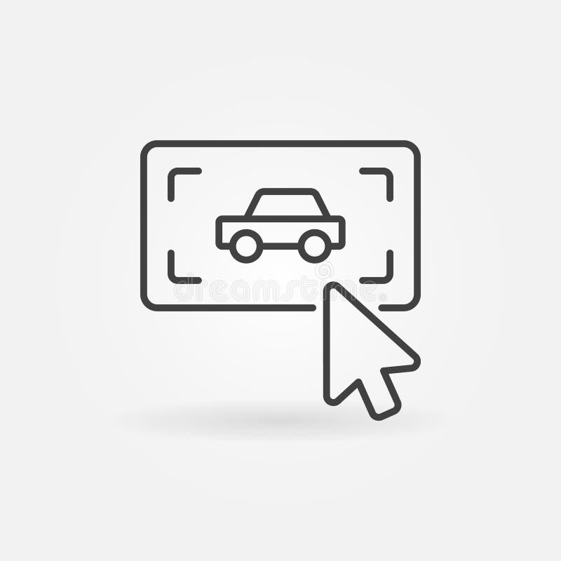 Click on Button with a Car Vector Simple Outline Icon Stock Vector ...
