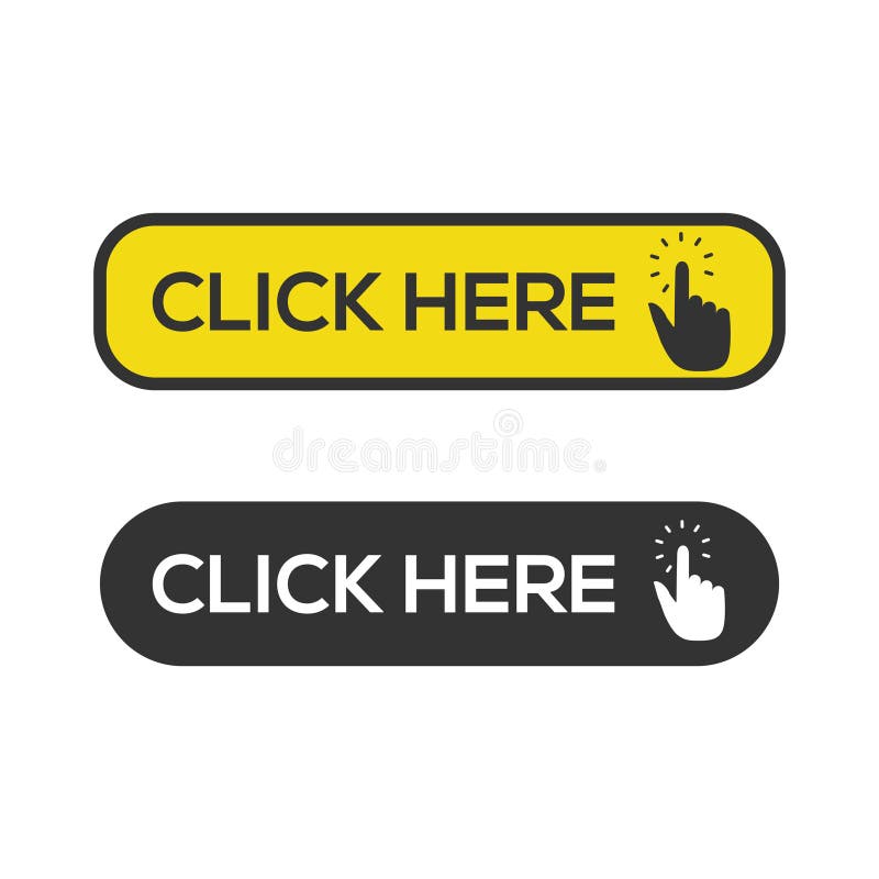 Click Button with Hand Clicking Isolated Vector Illustration Stock ...
