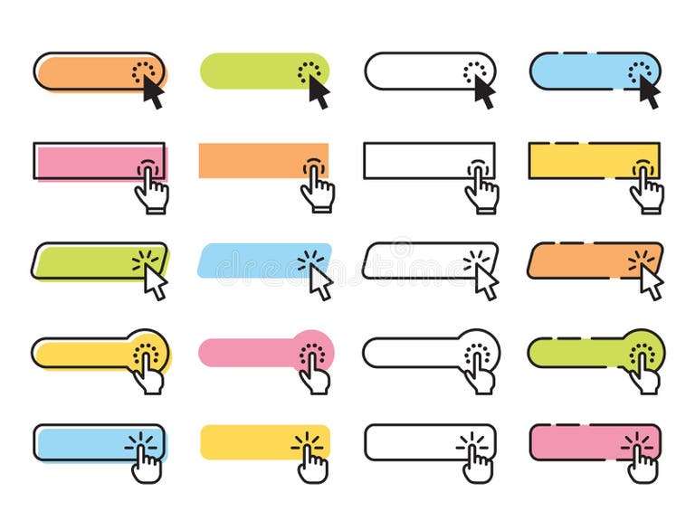 Click Buttons. Clicked Button, Website Buy Interface Elements Stock ...