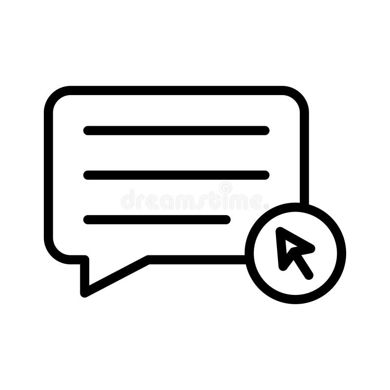 Click Chat Thin Line Vector Icon Stock Illustration - Illustration of ...