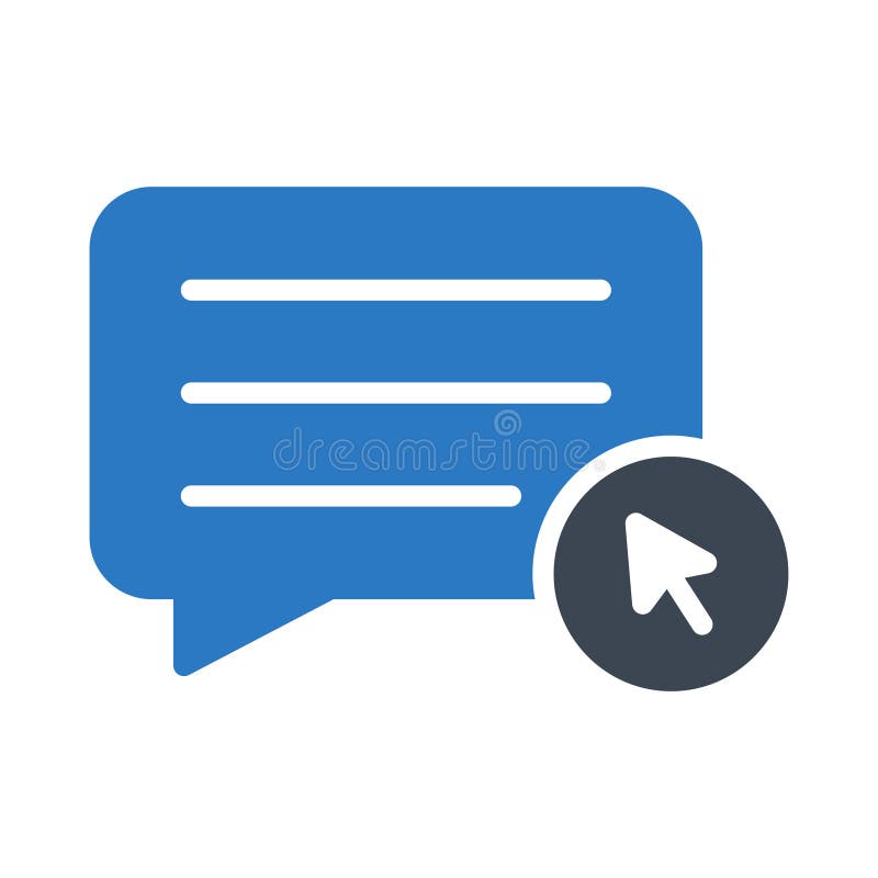 Click Chat Glyph Color Vector Icon Stock Vector - Illustration of ...