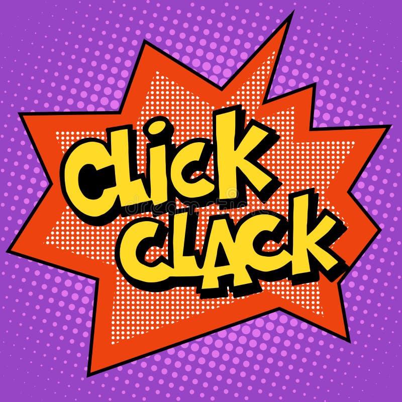 Click Clack Inscription Style Comic Books Stock Vector - Illustration ...
