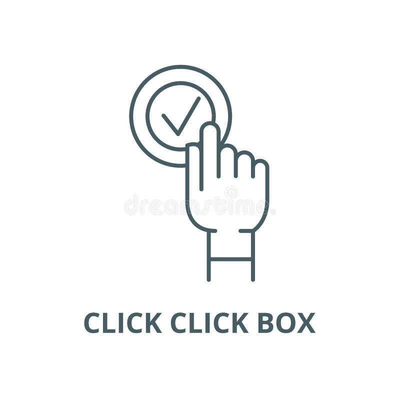 Click Click Box Vector Line Icon, Linear Concept, Outline Sign, Symbol ...