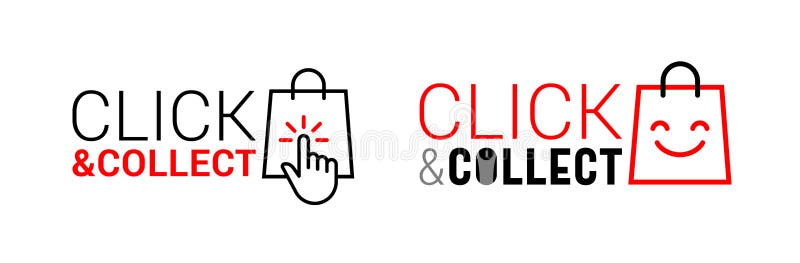 Click and Collect Logo. Vector Banner Stock Vector - Illustration of ...
