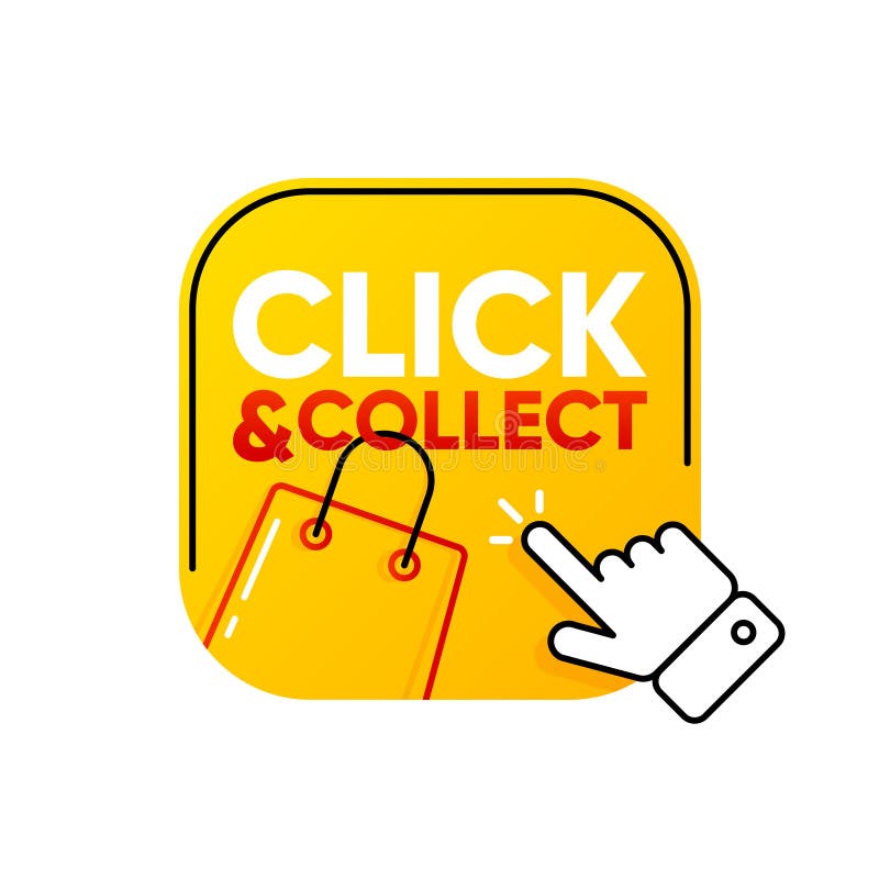 Click and Collect with Computer Mouse Pointer. Online Shopping. Vector ...