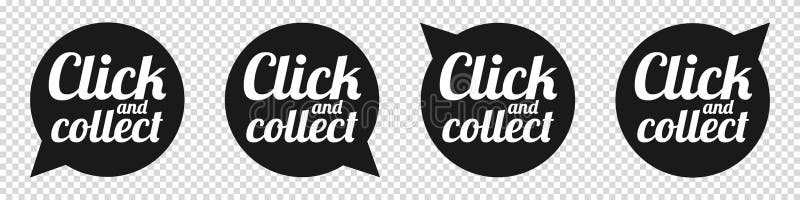 Click and Collect Concept Speech Bubbles - Vector Illustrations ...