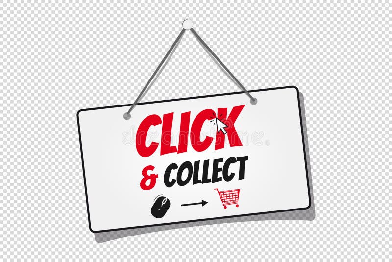 Click and Collect Sticker with Rounded Corner - Vector Illustrations ...
