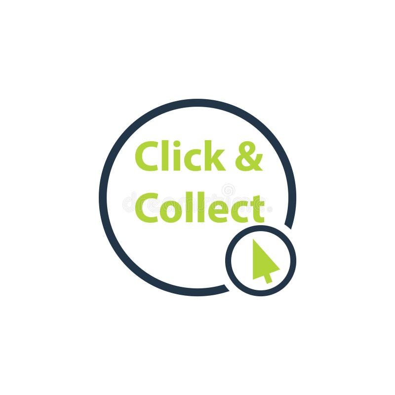 Click and collect icon stock vector. Illustration of label - 167051521