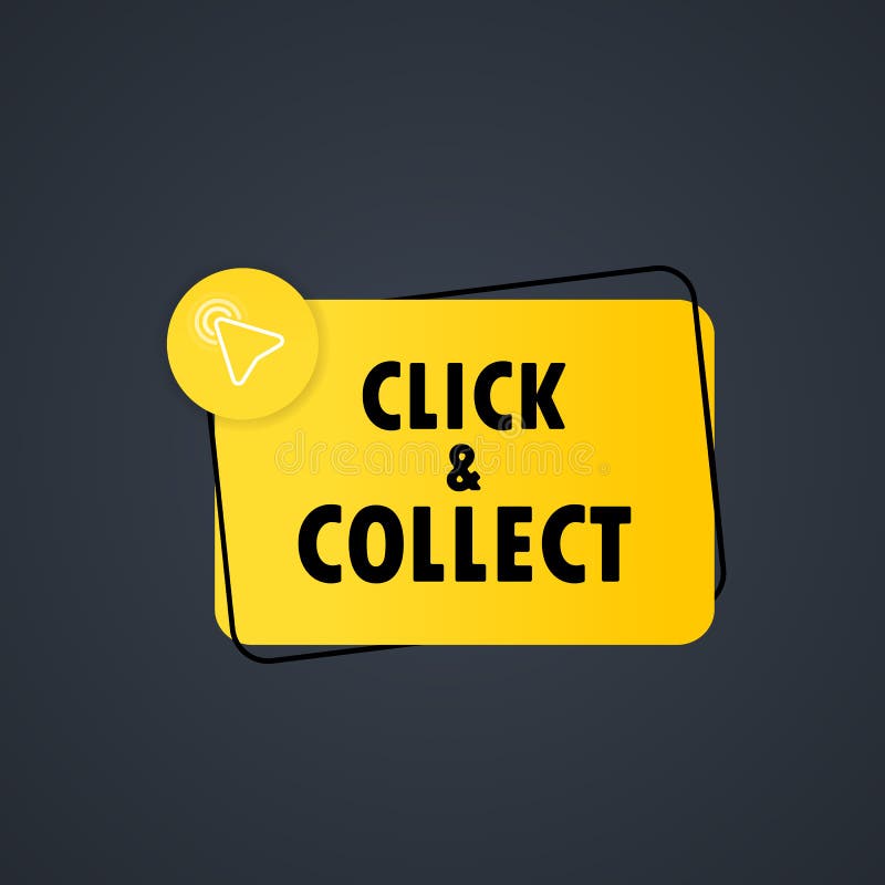 Click and Collect Icon. Vector Sign. Banner with Mouse Pointer Stock ...