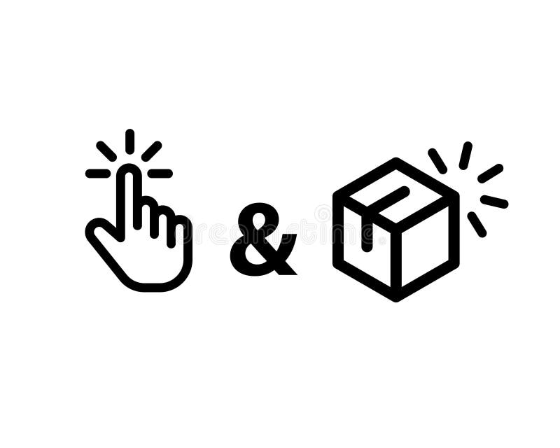 Click and collect sign. stock vector. Illustration of shop - 210307526