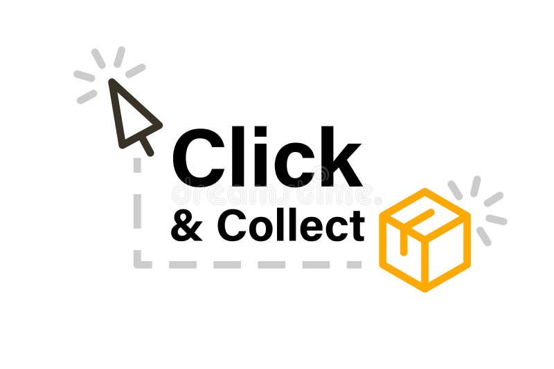 Click and collect poster. stock vector. Illustration of cover - 210307518