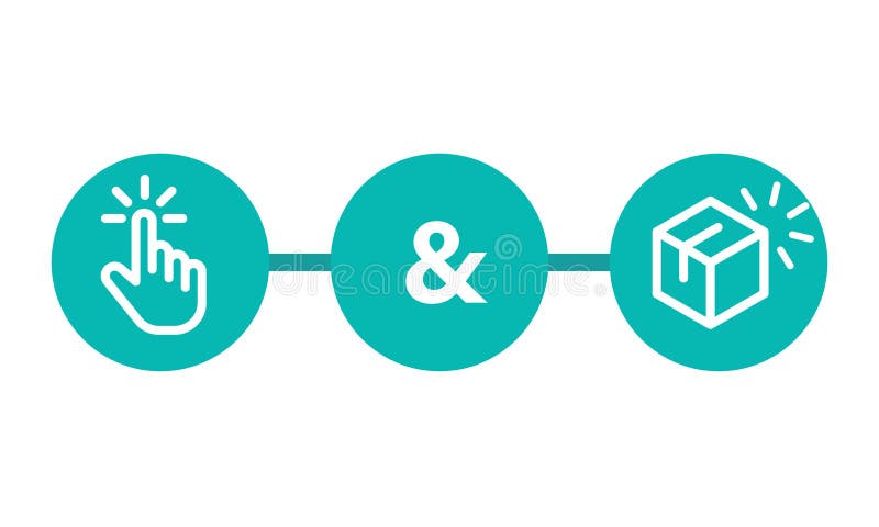 Click and Collect 3 Steps Design. Stock Vector - Illustration of online ...