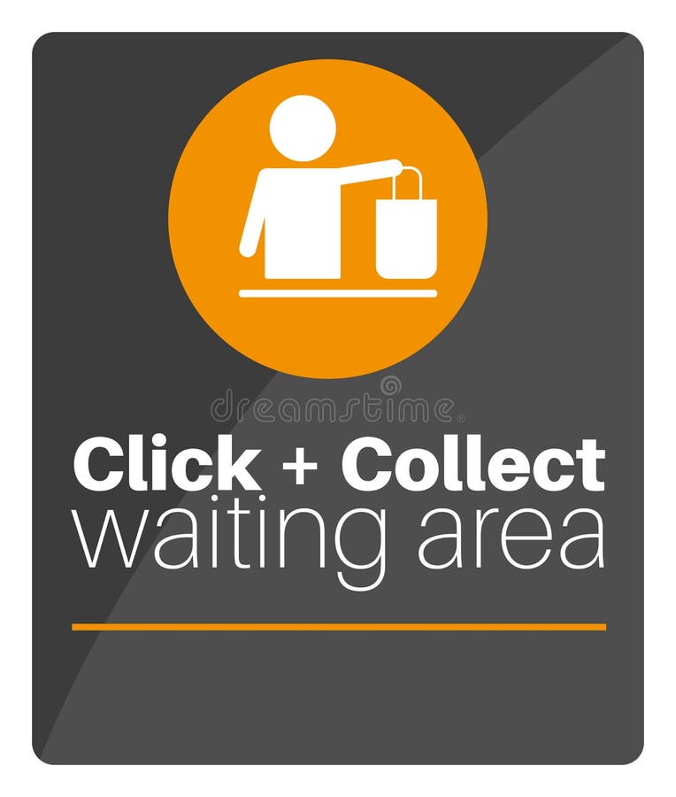 Click and Collect Waiting Area Sign - Vector EPS 10 Illustration Stock ...