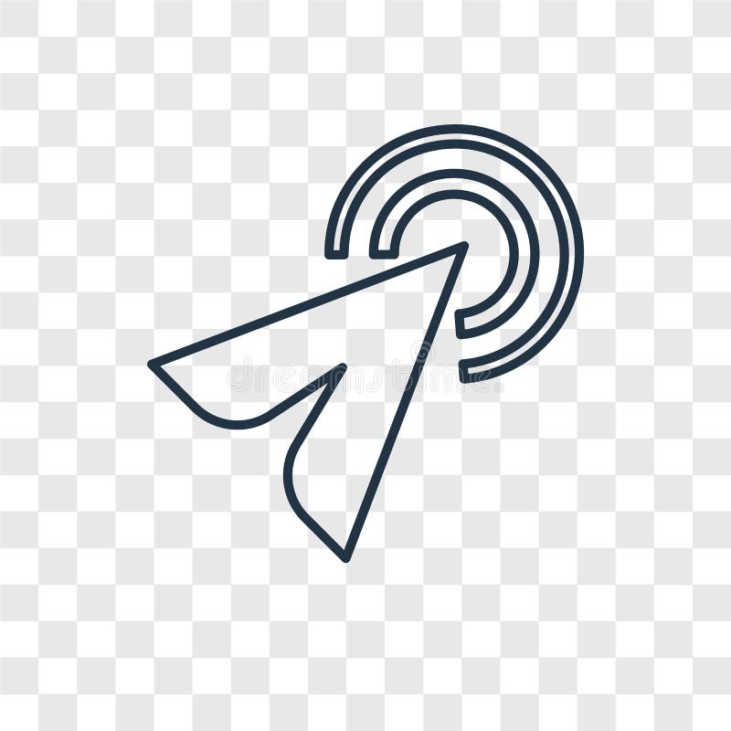 Click Concept Vector Linear Icon Isolated on Transparent Background ...